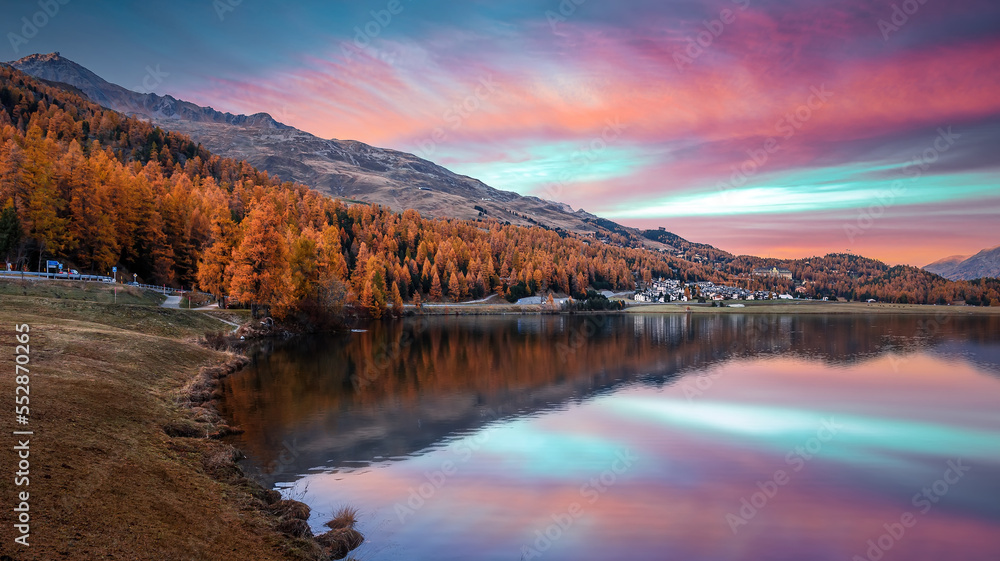 Wonderful nature scenery. Stunning alpine Landscape. View on forest on ...