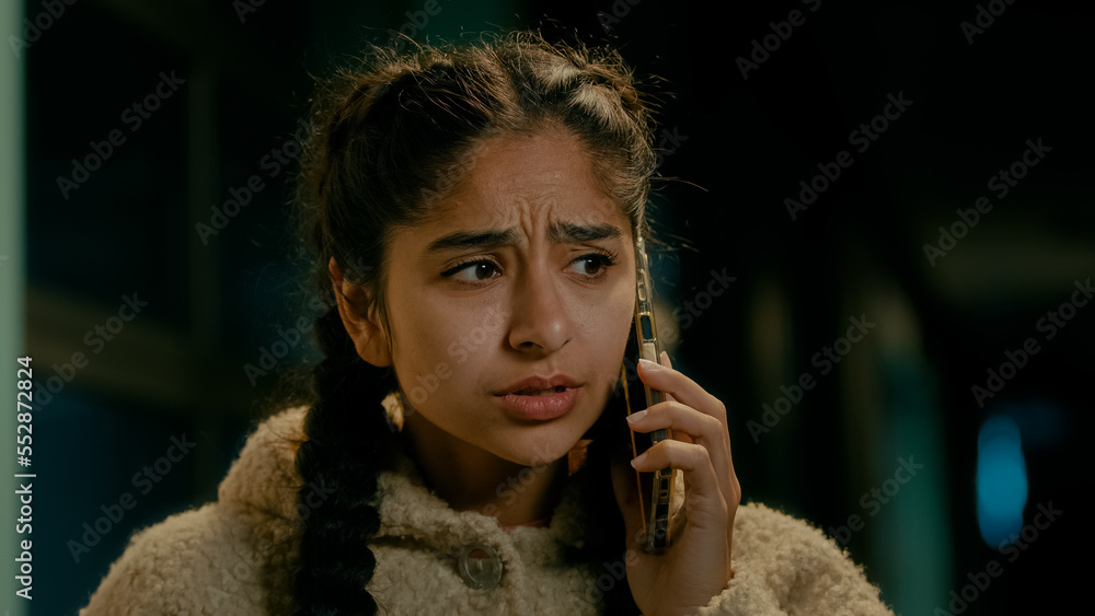 Angry sad arabian woman young girl ethnic client student freelancer ...