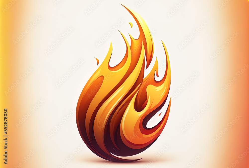 flame in a symbol on a white backdrop. isolated instance. Generative AI ...