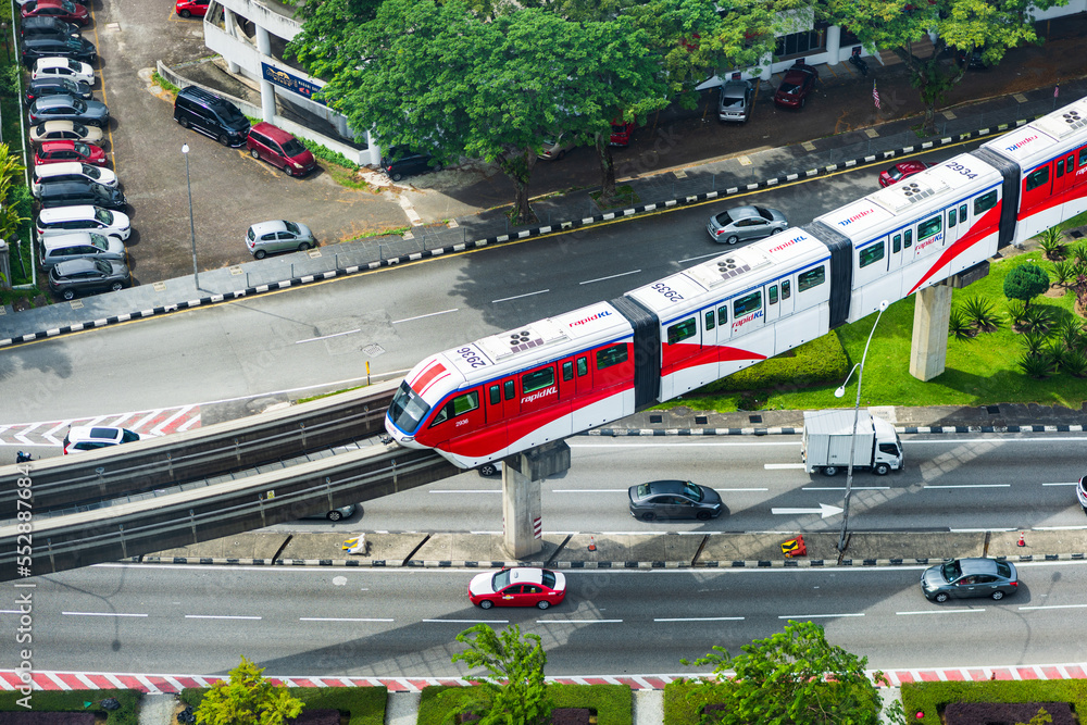 Kuala Lumpur, Malaysia - November 2022: Rapid KL Monorail in the Kuala ...