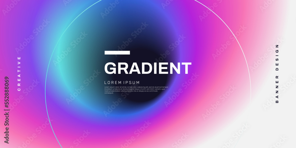 Abstract gradient background with defocused round shape in neon colours ...