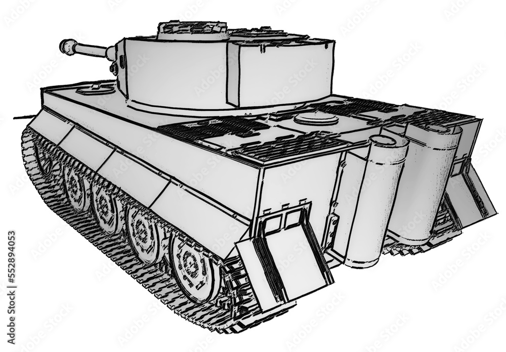Tiger Tank Drawing