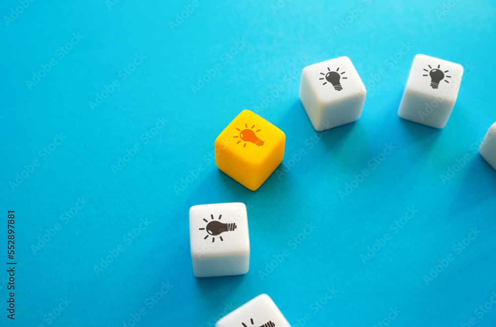 Choose the right idea. Choosing best option. Initiative, success ...