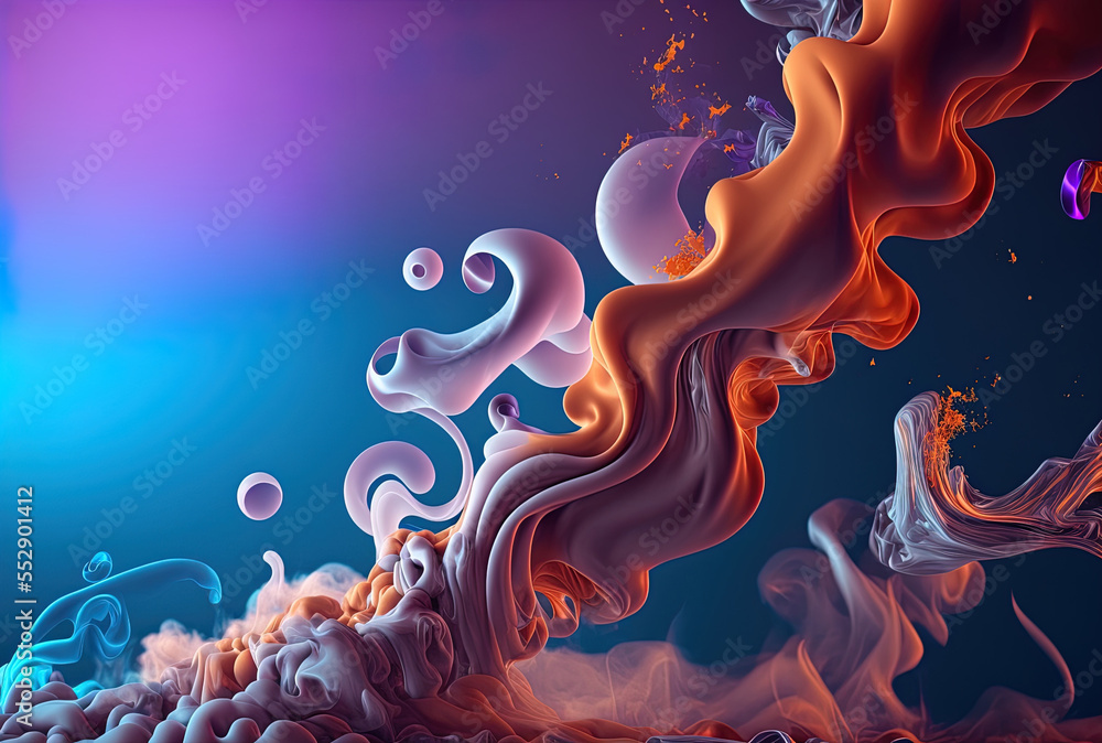 Desktop backdrop with abstract smoke. Generative AI Stock Illustration ...