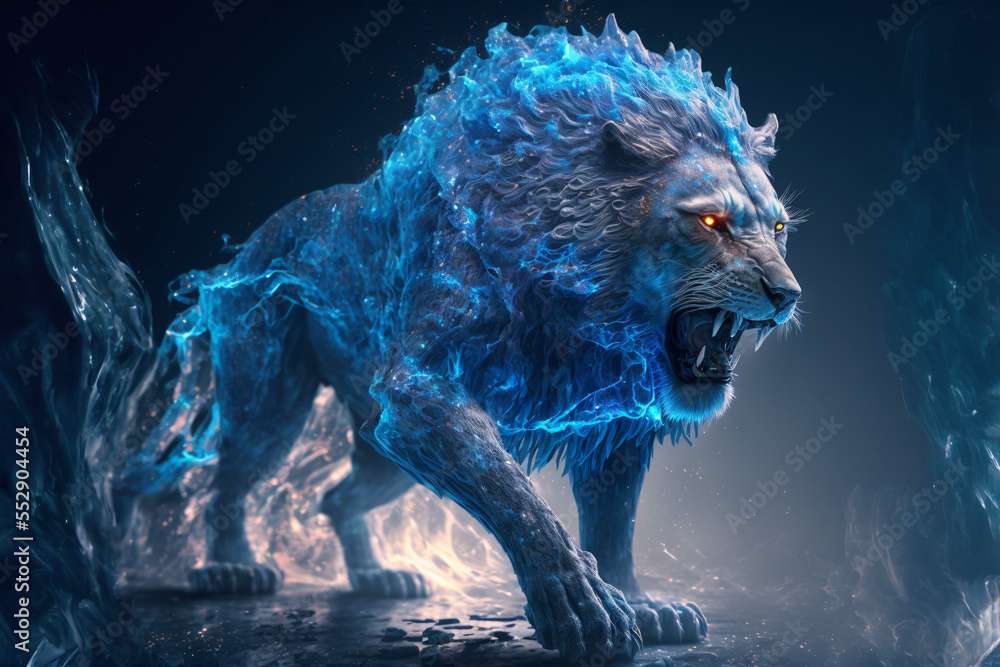 Epic cinematic portrait of a lion filled with equal parts mysterious ...