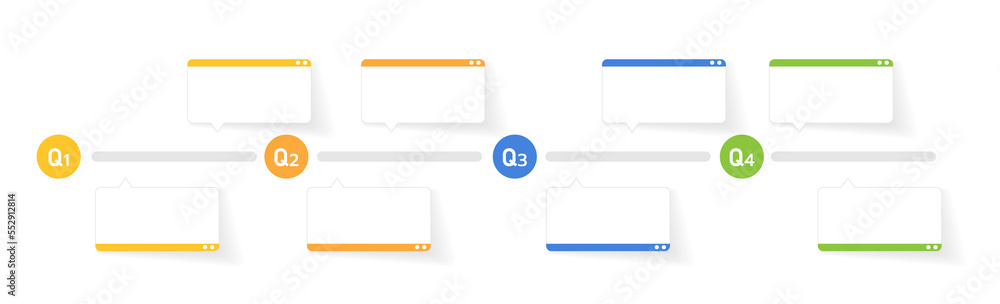 Infographic template for business. 12 Months modern Timeline diagram ...