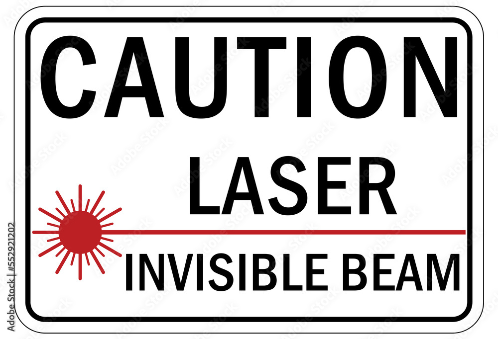 Laser danger warning sign and label laser invisible beam Stock Vector ...