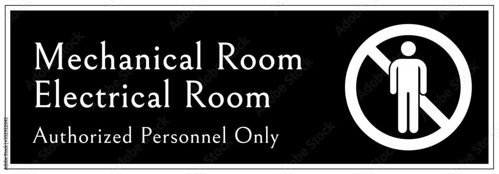 electrical room warning sign and label authorized personnel only Stock ...