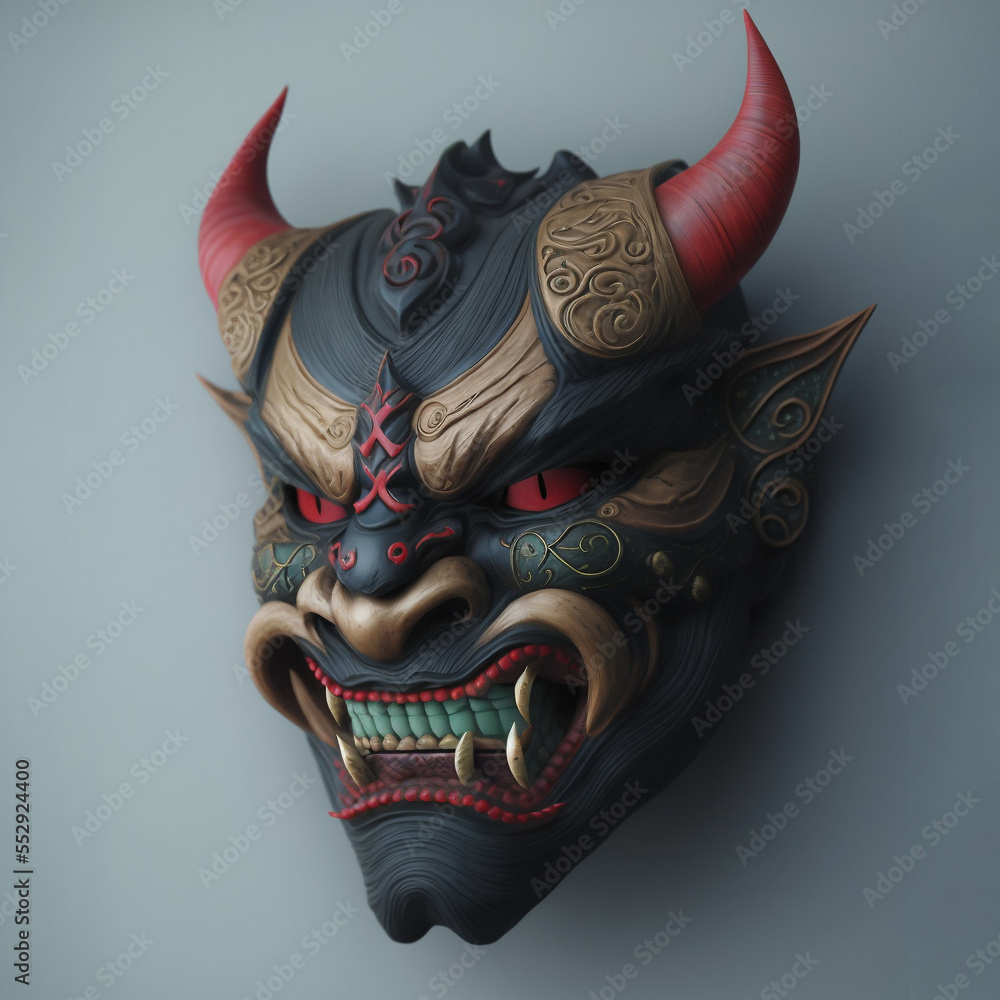 Demon Mask Full Face Mask - Generated by Generative AI Stock ...