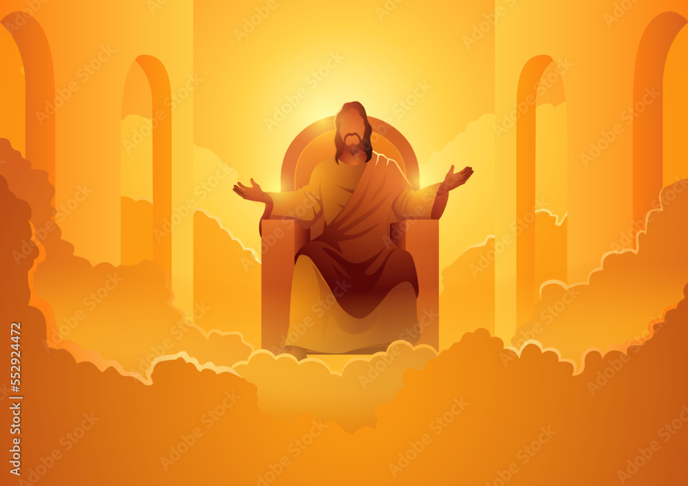 Jesus sits on the throne Stock Vector | Adobe Stock