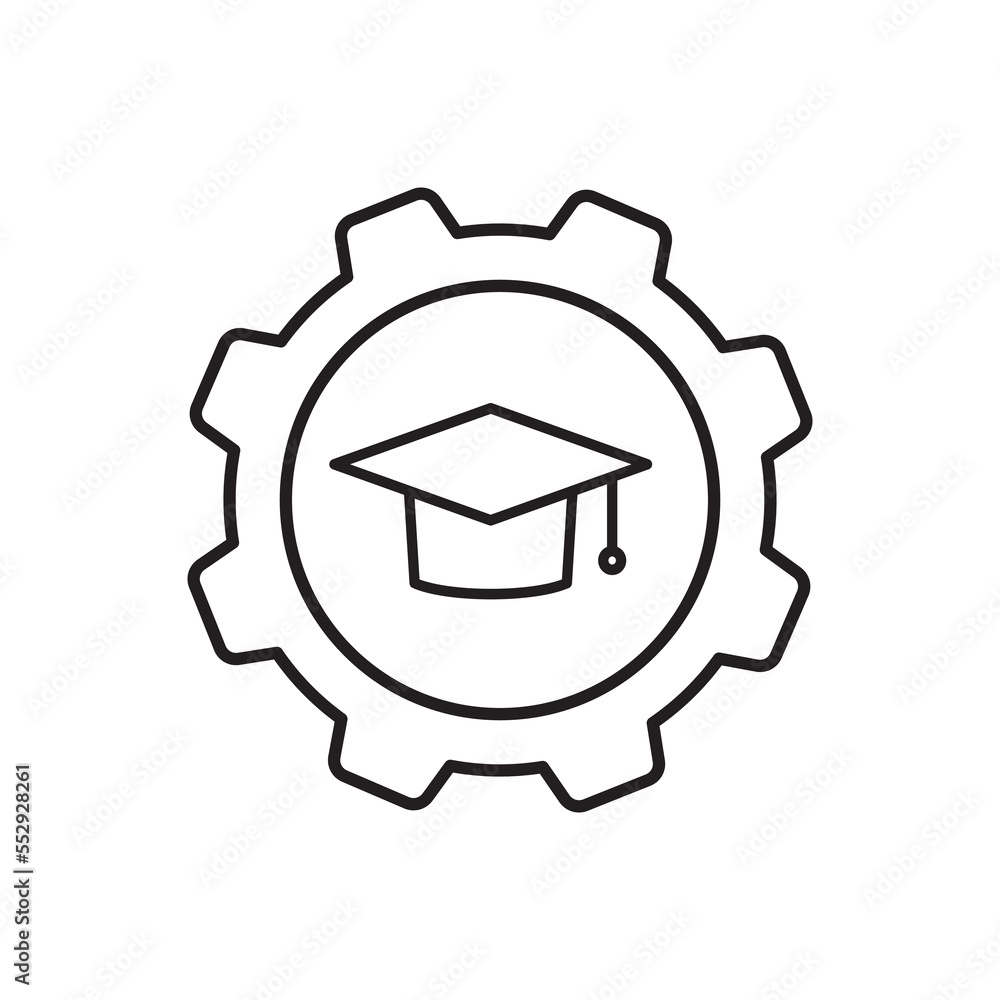 Knowledge Management Line Icon Stock Vector | Adobe Stock