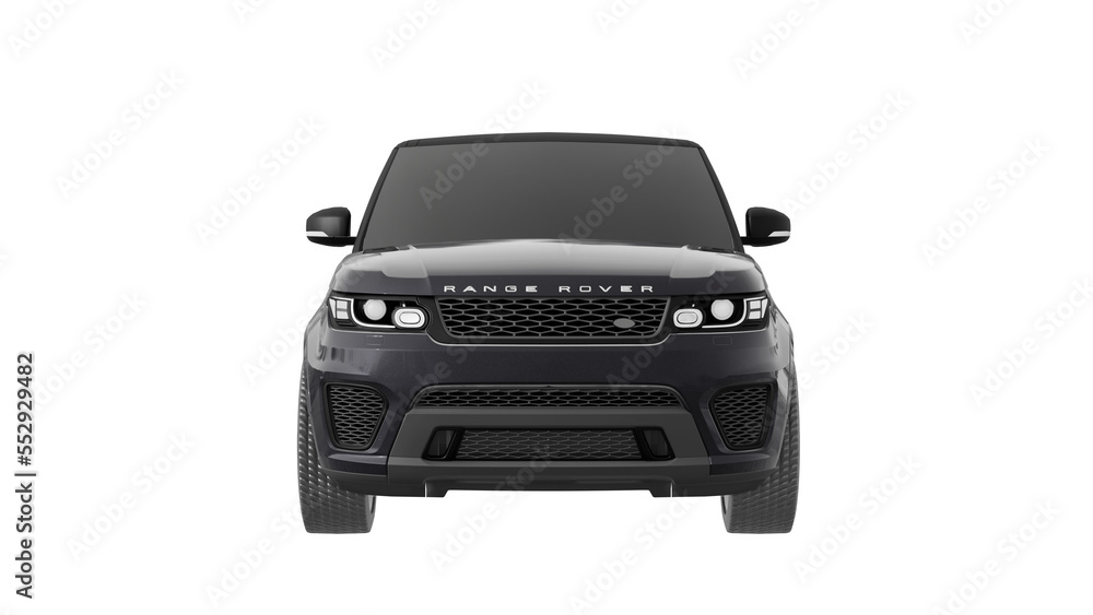 BLACK car isolated on white, RANGE ROVER png transparent background 3d ...