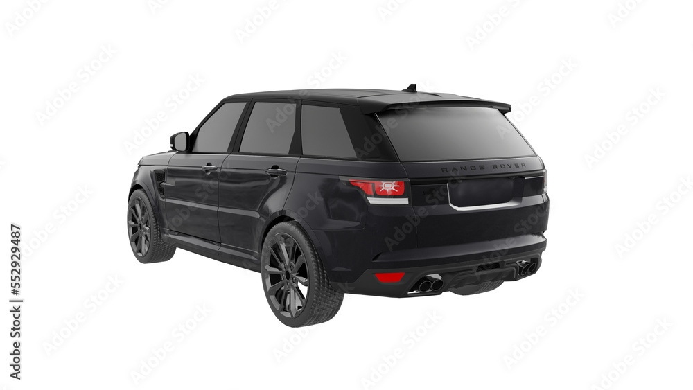 BLACK car isolated on white, RANGE ROVER png transparent background 3d ...