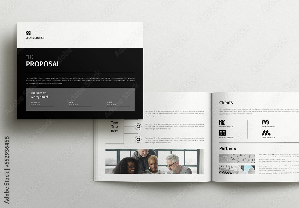 Modelo de Project Proposal Template Landscape do Stock | Adobe Stock