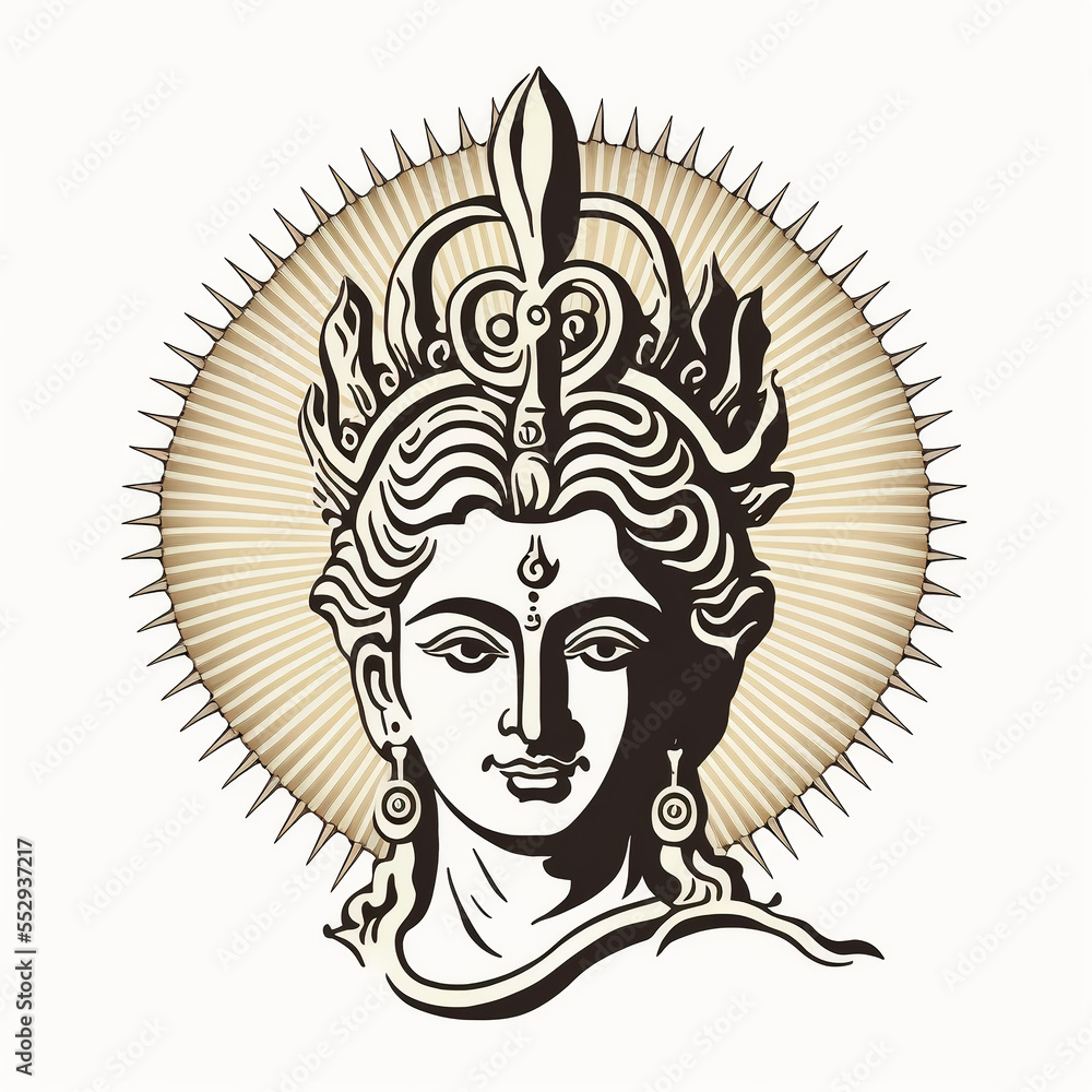 Vishnu god vector for logo or design. Generative AI Stock Illustration ...