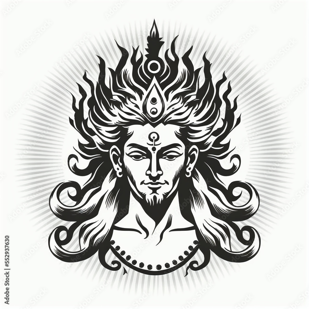 Brahma god vector for logo or design. Generative AI Stock Illustration ...