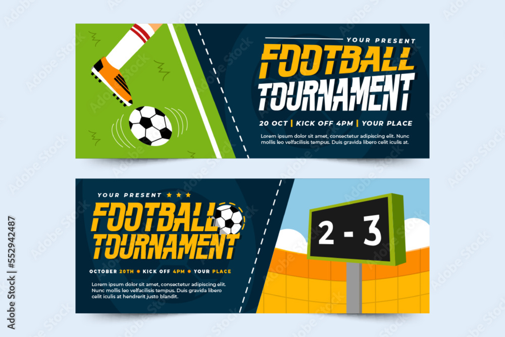Football tournament sport event banner design template simple and ...