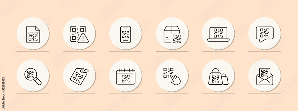 Qr code set icon. Quar codes scan with smartphone, scan me icon, about ...