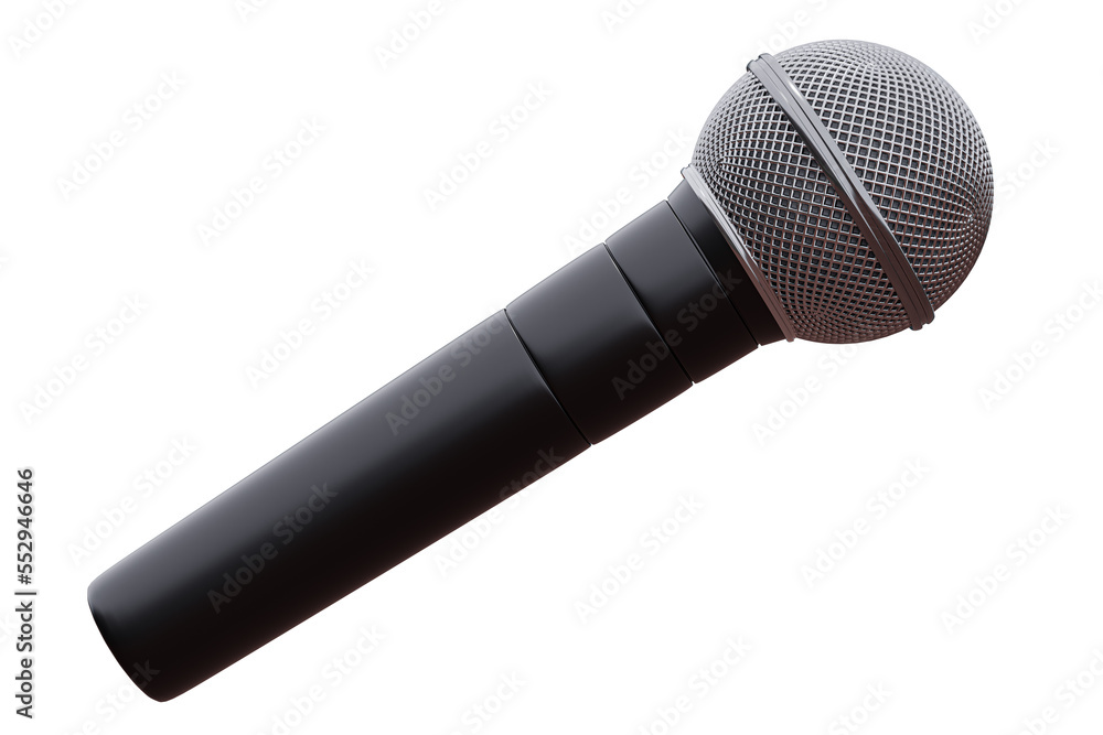 Black Microphone isolated on white background. black modern microphone ...
