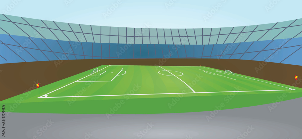 Soccer arena stadium. vector illustration Stock Vector | Adobe Stock