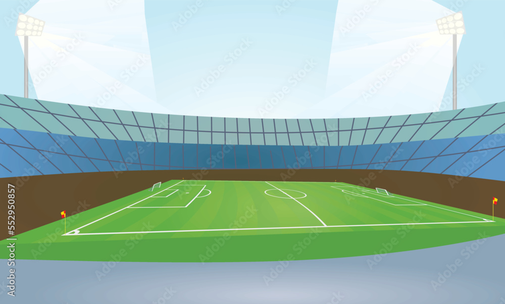 Soccer arena stadium. vector illustration Stock Vector | Adobe Stock