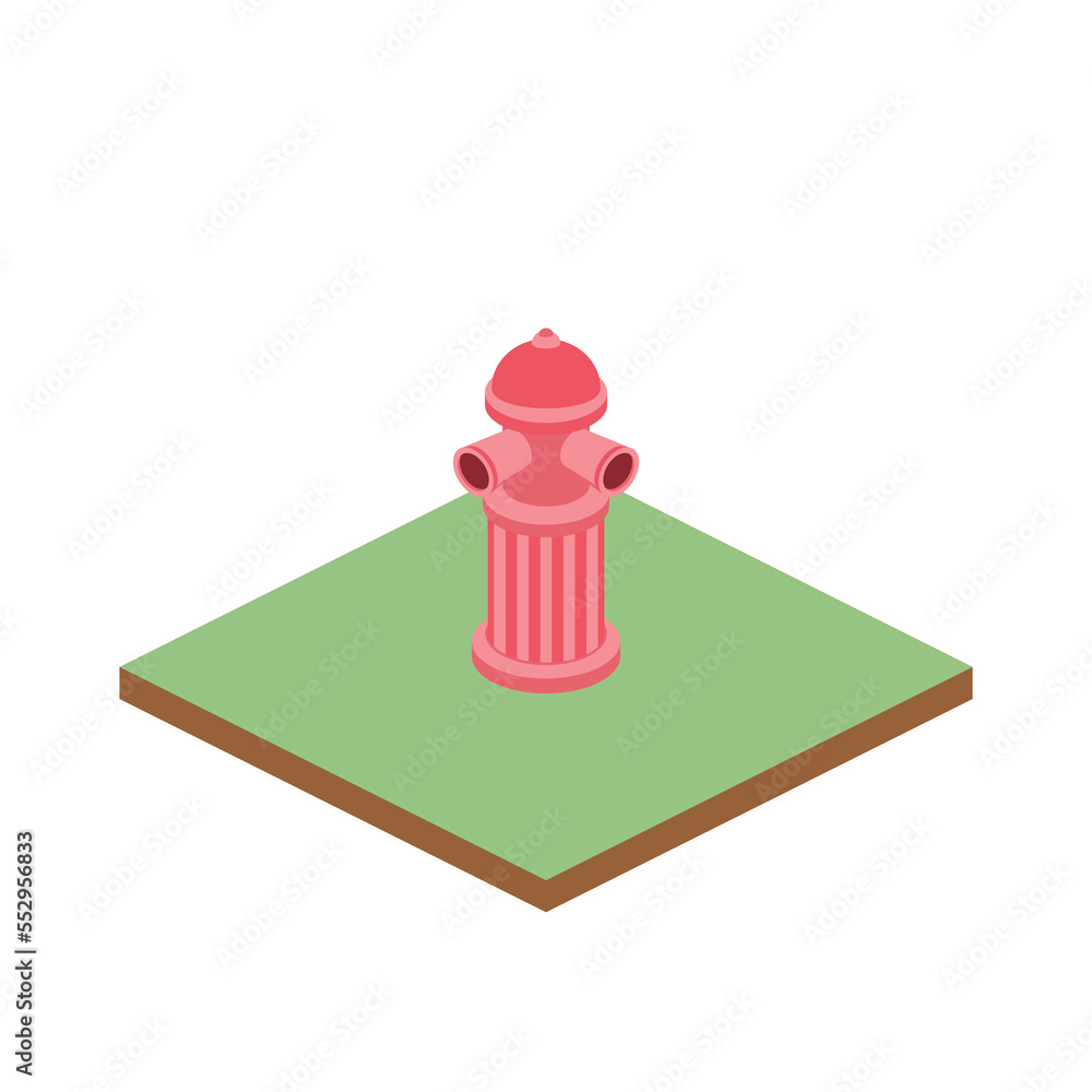 isometric fire hydrant faucet 3d universal scenary collection set ...