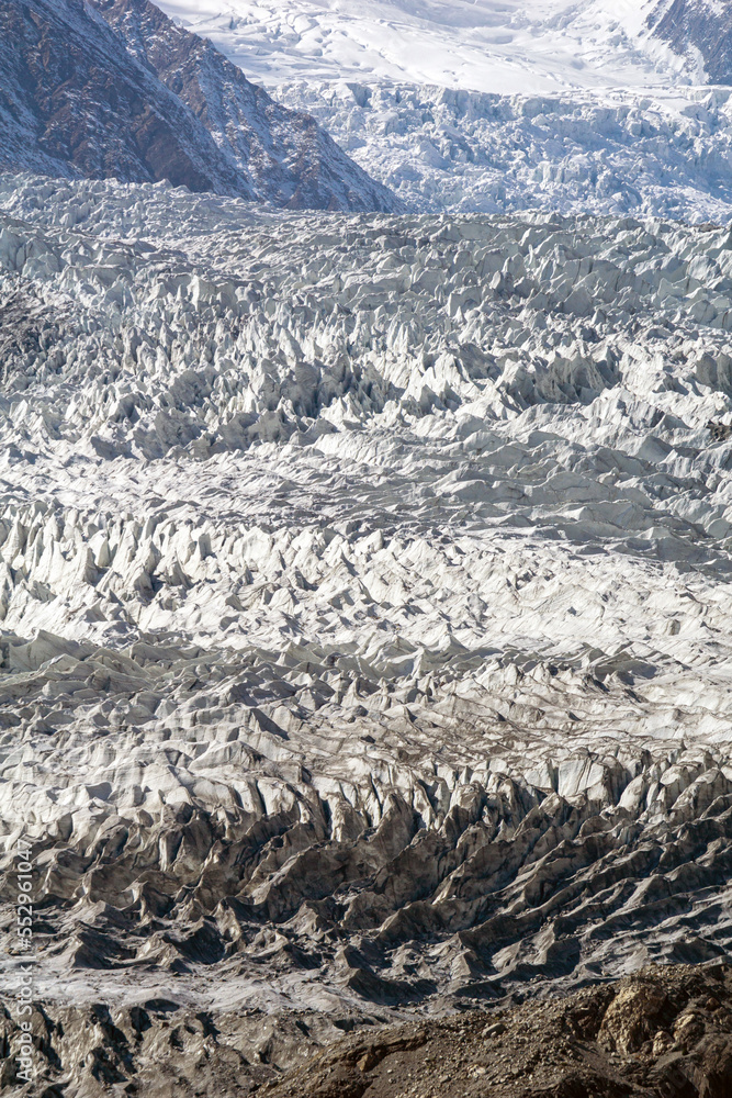 Autumn view of Passu Glacier in the Gilgit Baltistan region of northern ...