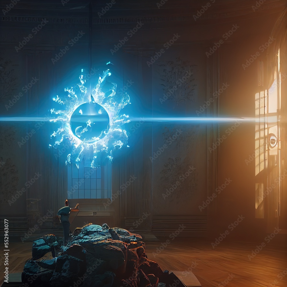 Fantasy Imaginary Landscape with Tower Strange Contraption Invetion ...