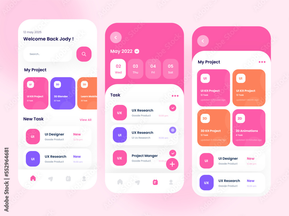 Modern Mobile Apps Mockup User Interface Stock Vector | Adobe Stock