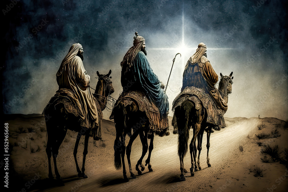 Dreikönige Dreikönigsfest Epiphanias Bethlehem mit Maria und Josef und ...