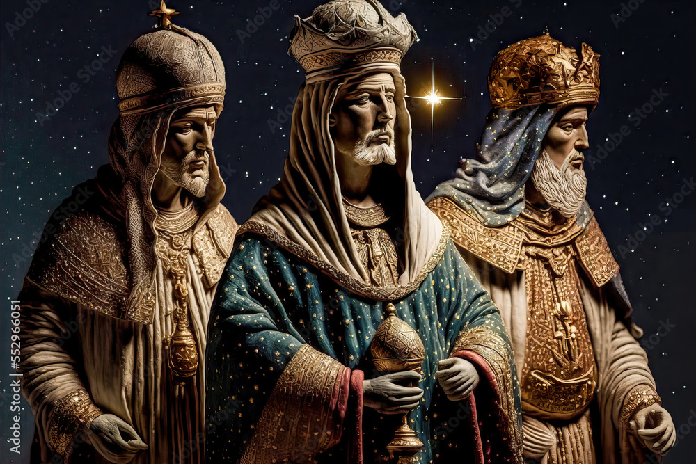 Dreikönige Dreikönigsfest Epiphanias Bethlehem mit Maria und Josef und ...