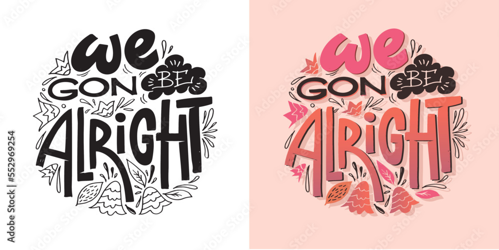 Inspiration slogan for print and poster design. Hand drawn motivation ...