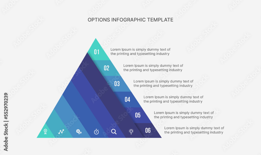 Triangle, pyramid chart infographic flat vector diagram for ...