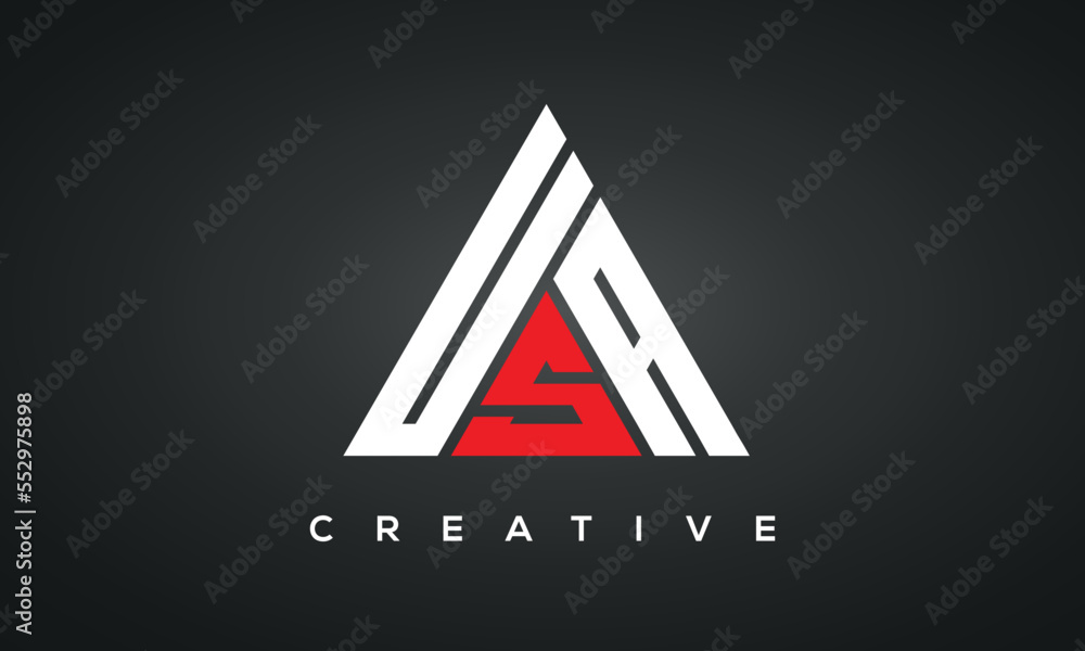 Triangle letters USA monogram logo Stock Vector | Adobe Stock