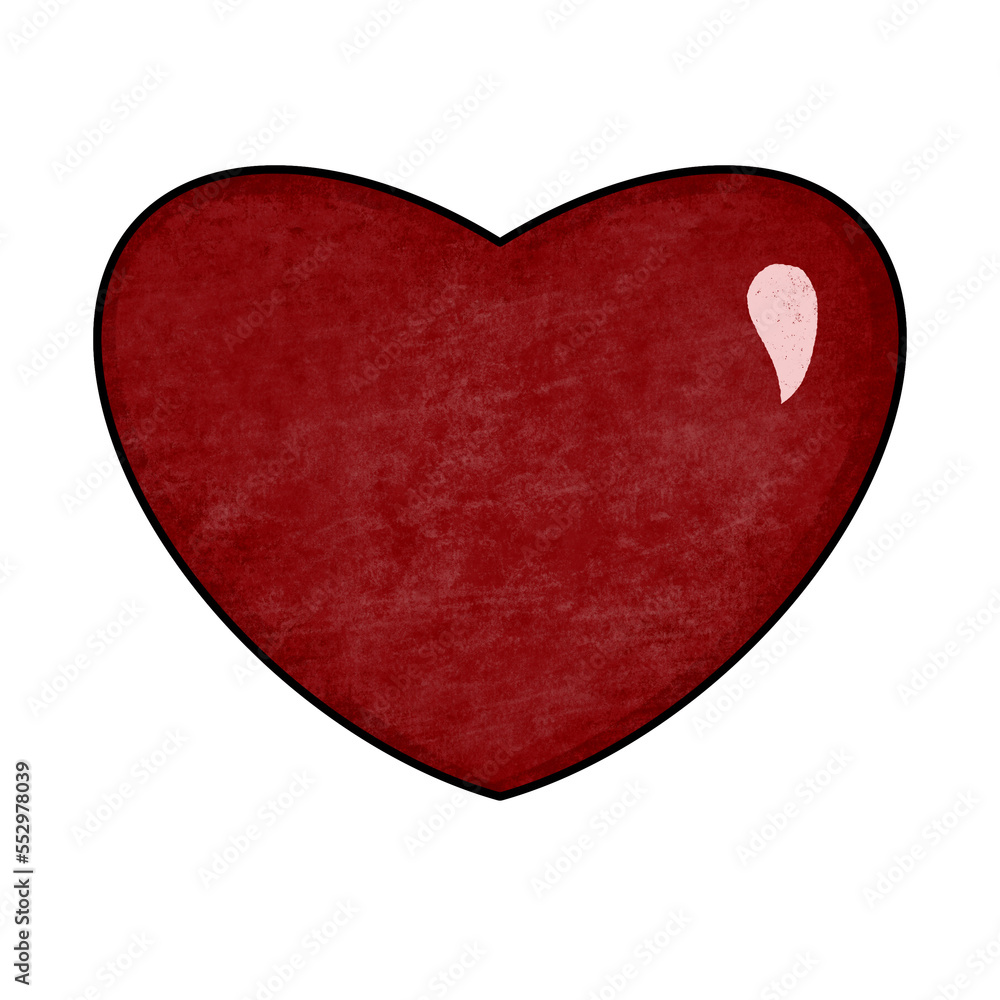 Paper cut out heart isolated on white background. Hand drawn textured ...
