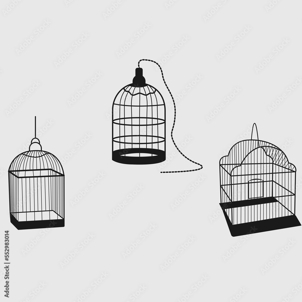 Bird Cage SVG Cut File, Bird Cage Silhouette Svg, Cage Svg, Bird Cage ...