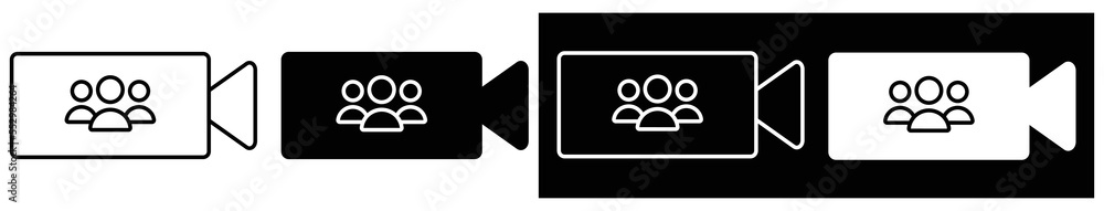 video call group icon set. style symbol for app and web, vector ...