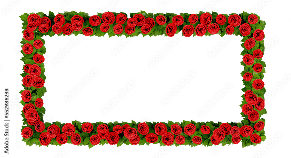 Beautiful Rose Wreath Frame in the shape of 1 to 2 rectangle on ...