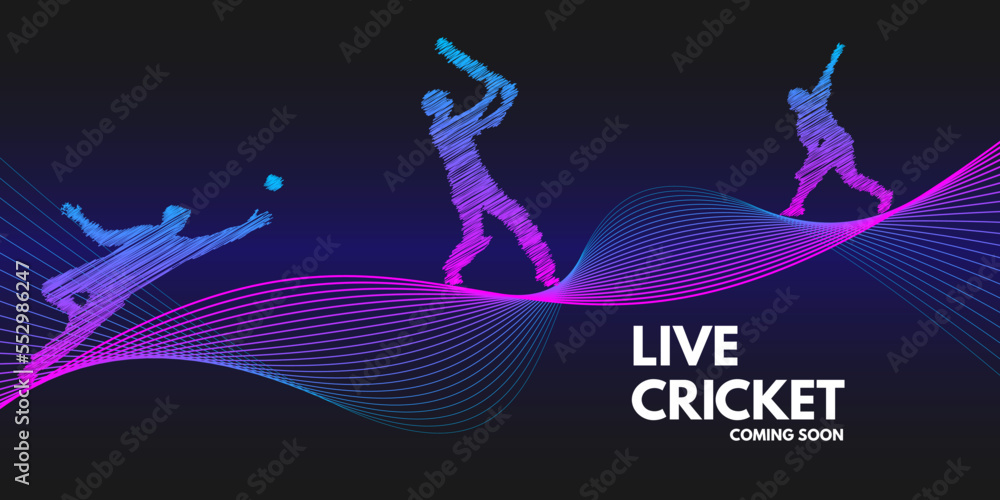 Live Cricket Championship League match poster or banner concept. An ...
