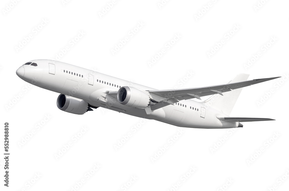 White Commercial Airplane on Transparent Background Stock Illustration ...
