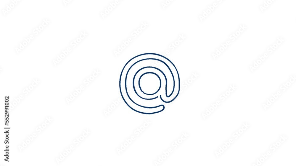 Animated Icon At Sign in hand drawn doodle style on transparent ...