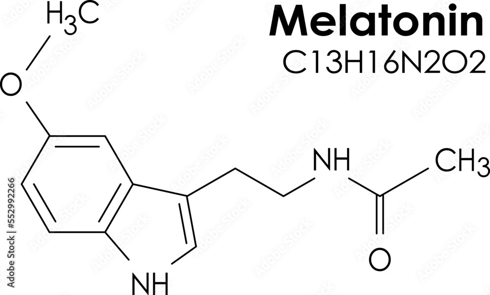Melatonin molecule, chemical formula Stock Vector | Adobe Stock