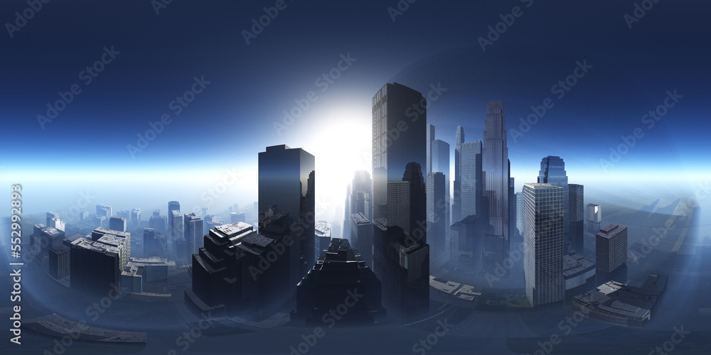 Panorama of the city. HDRI, environment map , Round panorama, spherical ...