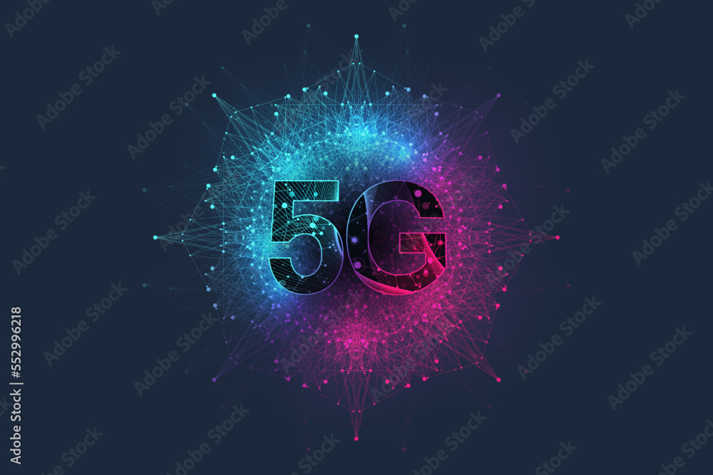 5G network wireless systems and internet vector illustration. The ...