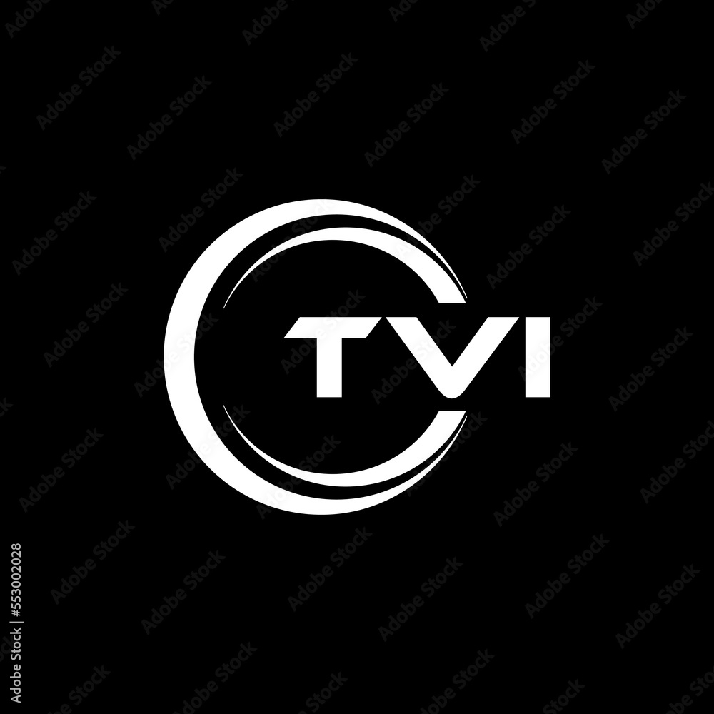 TVI letter logo design with black background in illustrator, cube logo ...
