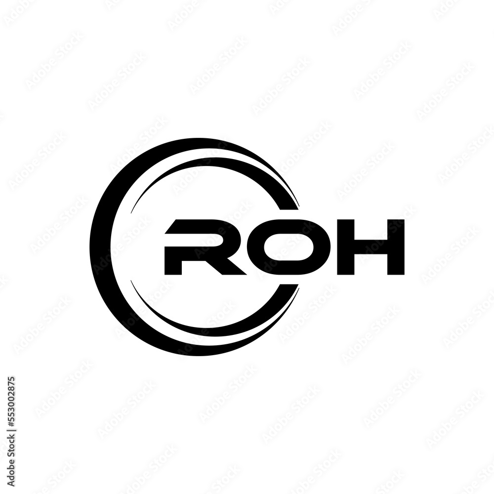 ROH letter logo design with white background in illustrator, cube logo ...