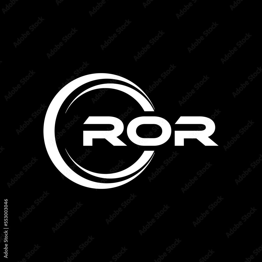 ROR letter logo design with black background in illustrator, cube logo ...