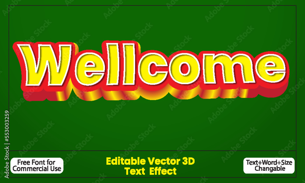 Editable Vector 3D Text Effect Stylish Font Word Letter Alphabet Logo ...