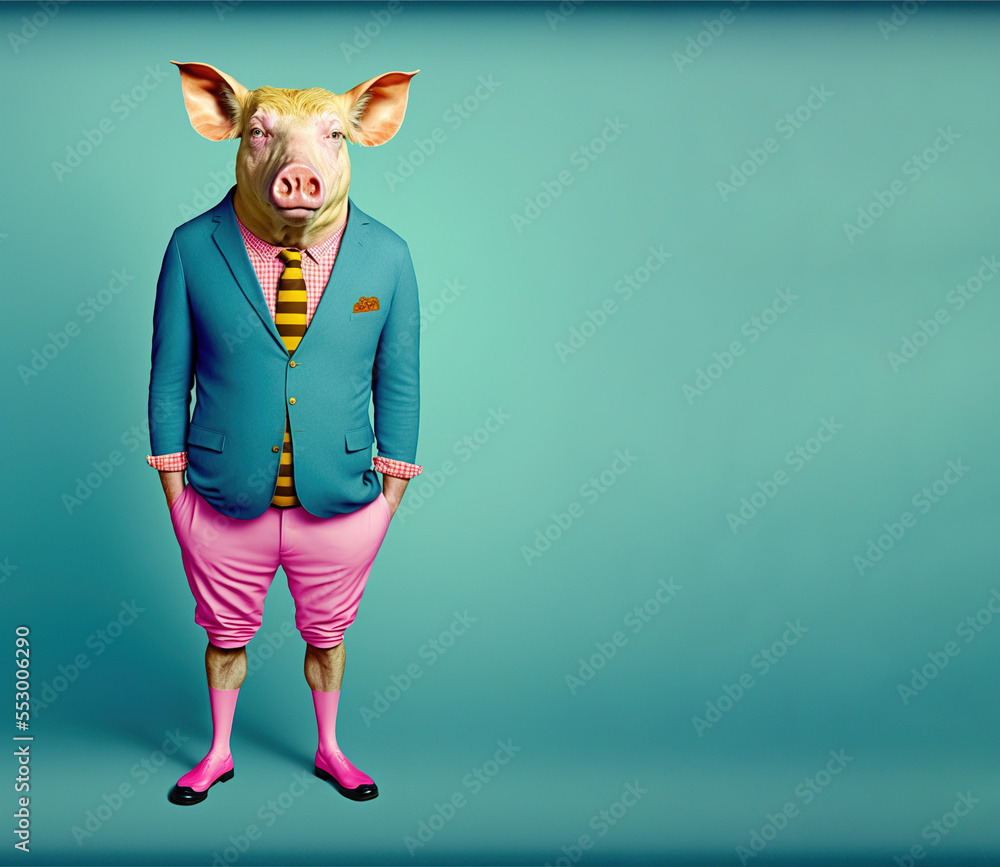 Pig Standing On Two Legs