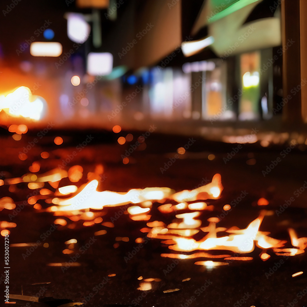 Generative AI illustration of a broken window and destruction after a ...